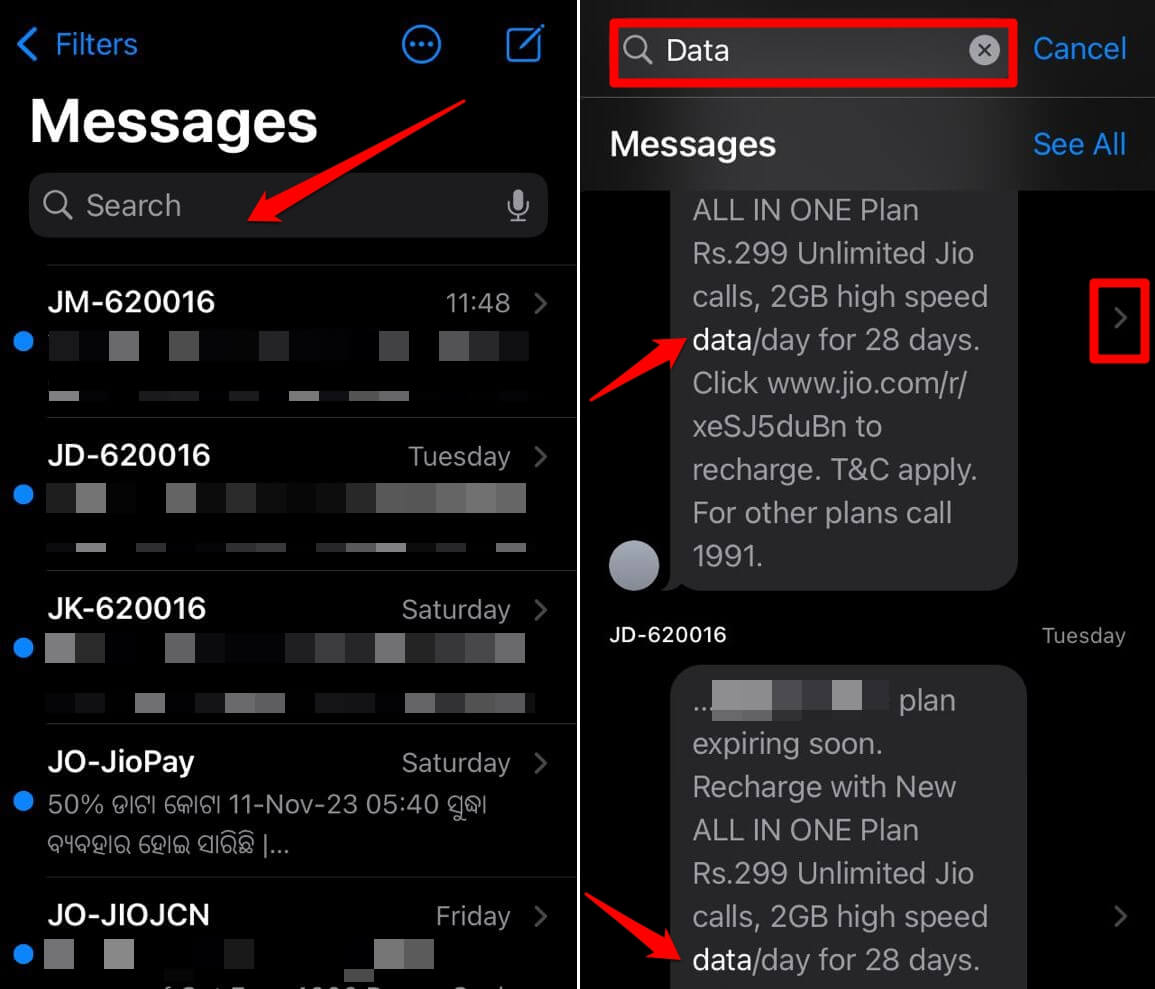 How To Search Keywords In IPhone Messages